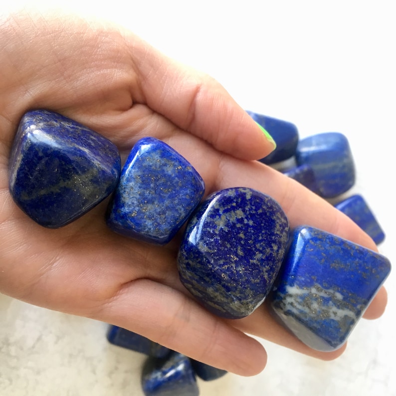 High Vibe Tumbled Lapis Lazuli Crystal Lapis Lazuli Palm - Etsy