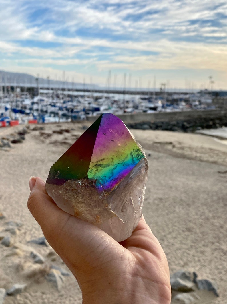 Large Rainbow Fluorite Point Rainbow Fluorite Crystal Point - Etsy
