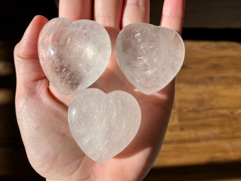 Clear Quartz Heart Crystal Gift Quartz Crystal Hearts - Etsy