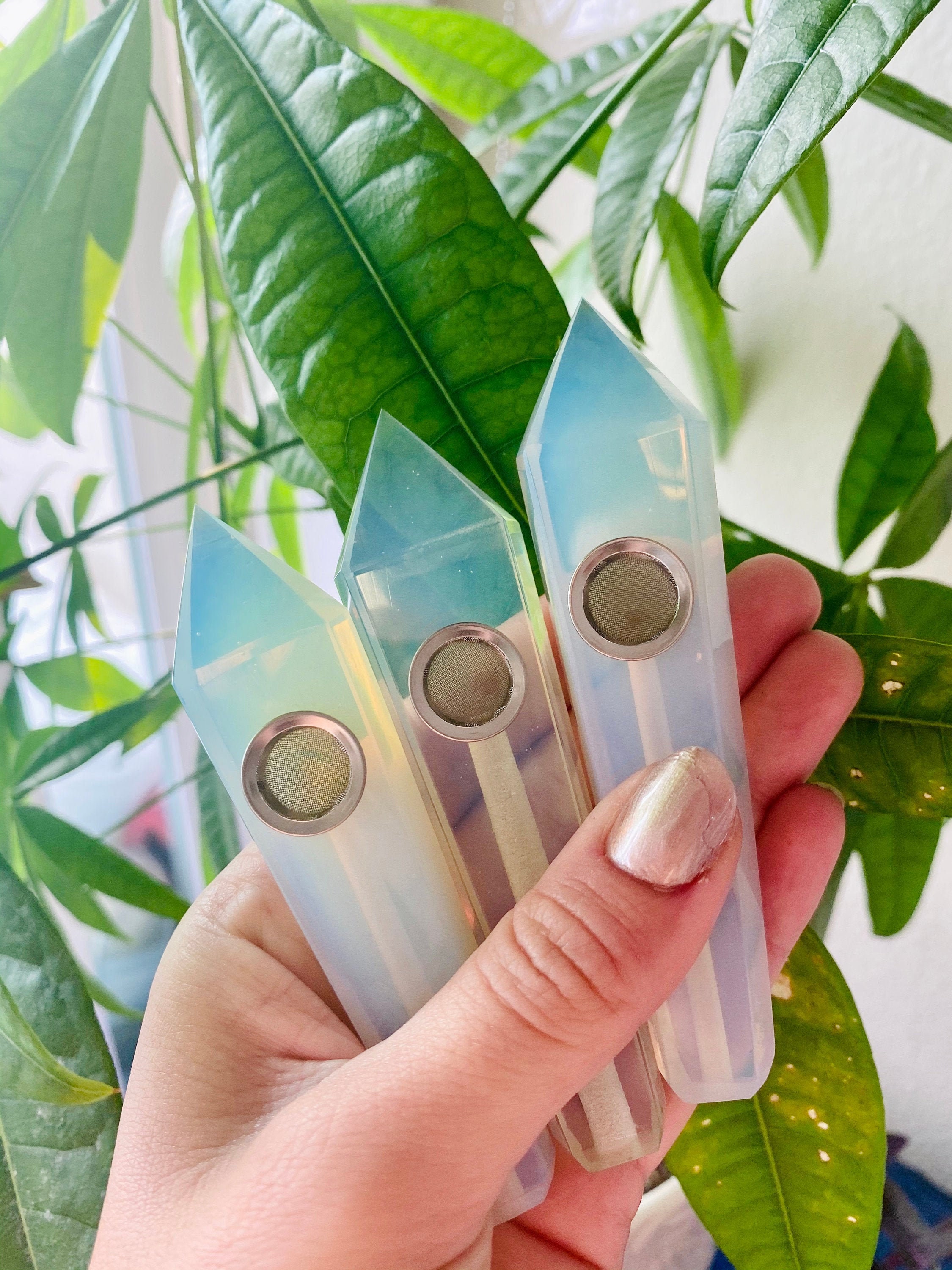 Opalite Crystal Pipe Gemstone Pipe Smoking Pipe Gift for - Etsy