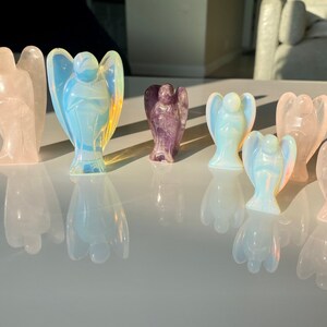 Small & Medium Size Angel Crystal Figurine | Rose Quartz | Amethyst ...