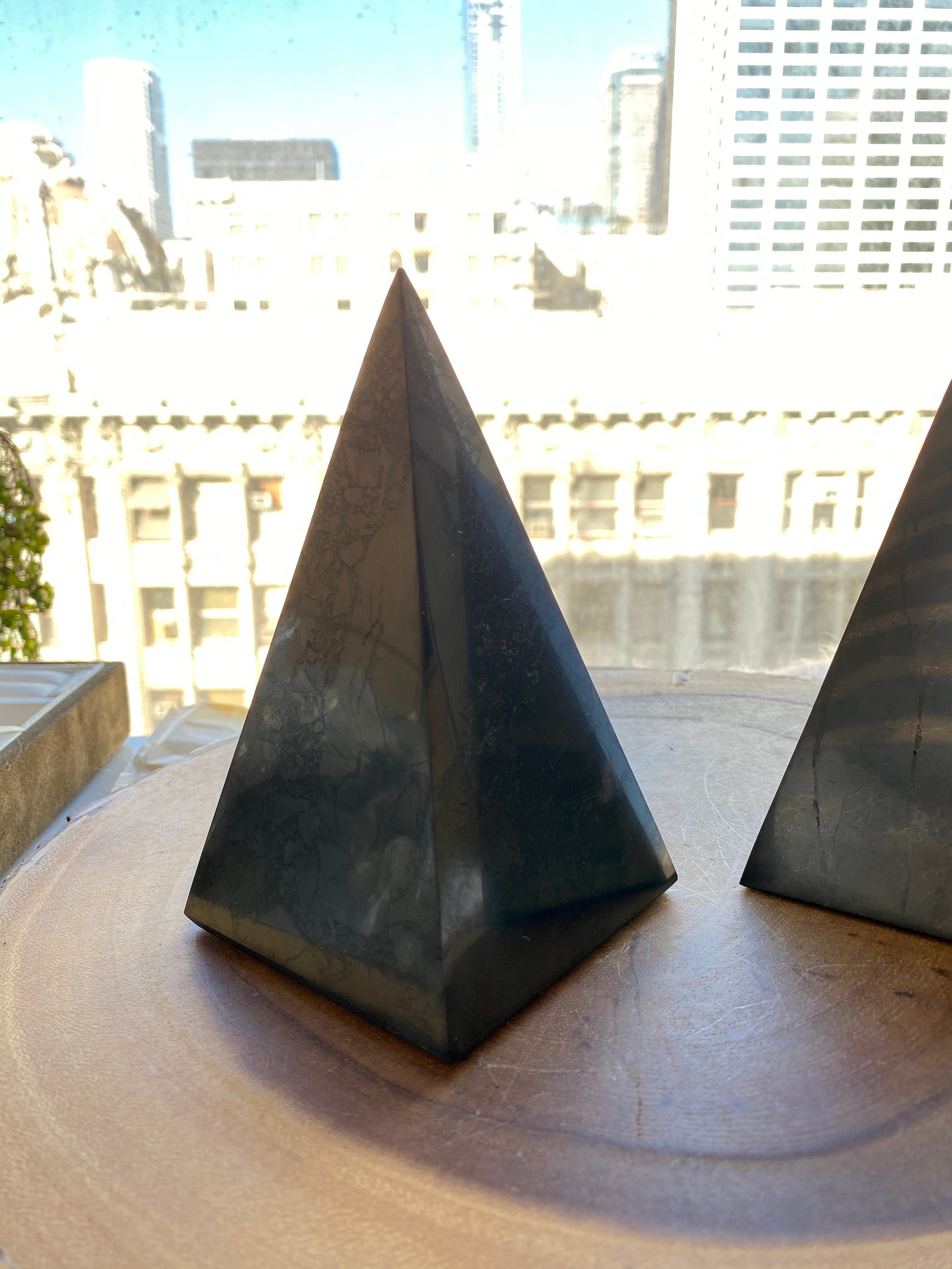 Tall Shungite Pyramid EMF Protection 5G Protector Home - Etsy