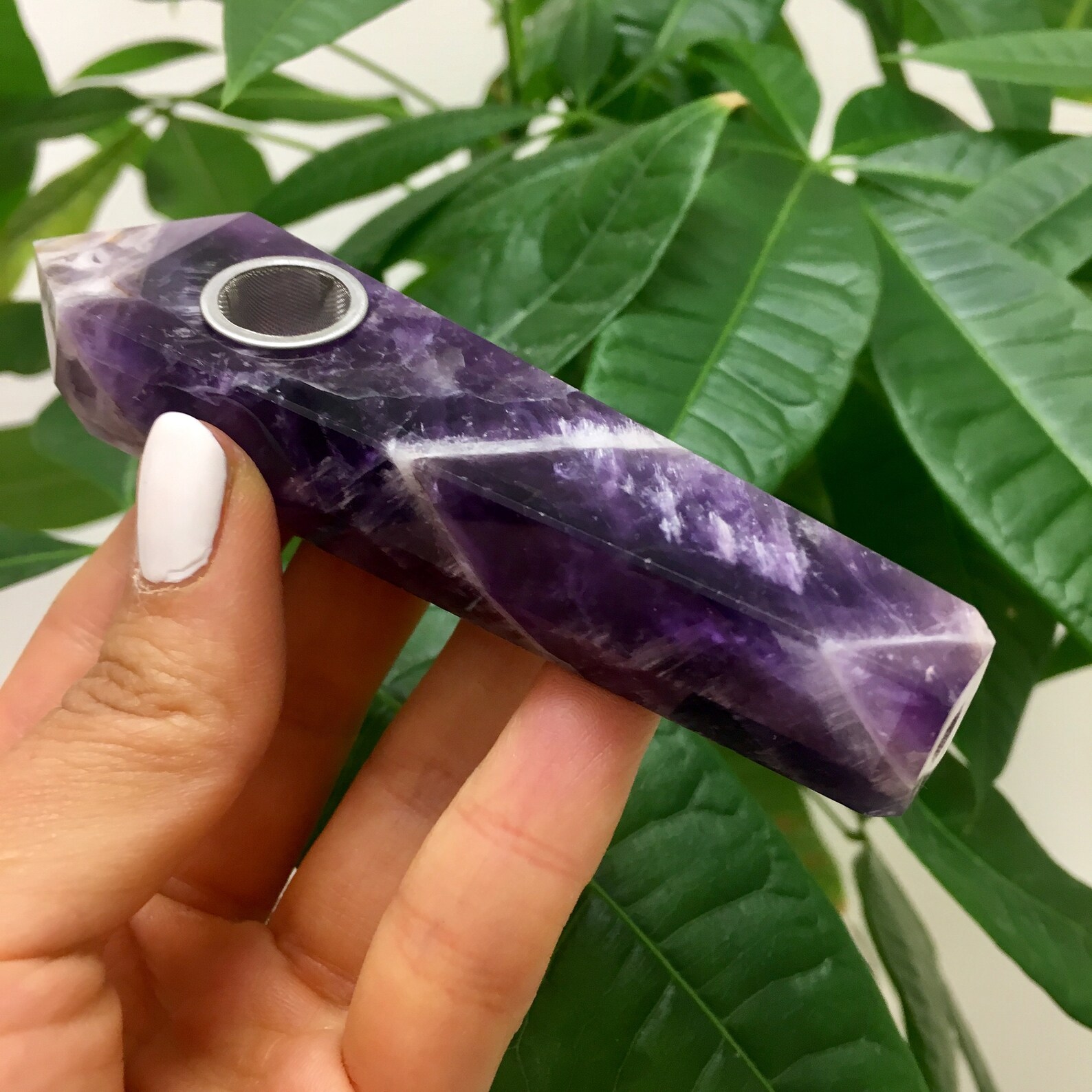 Amethyst Crystal Smoking Pipe | Gemstone Boho Pipe - Etsy