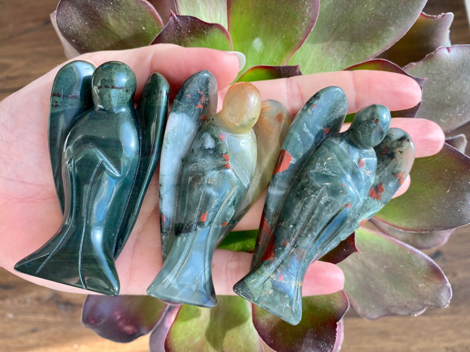Large Angel Crystal Figurines Bloodstone Angel Bloodstone | Etsy