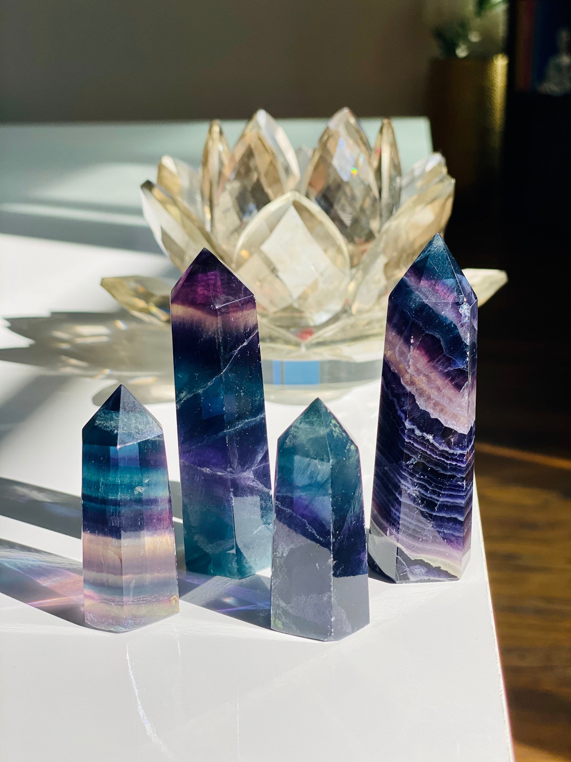 Small Rainbow Fluorite Point Rainbow Fluorite Crystal Point - Etsy