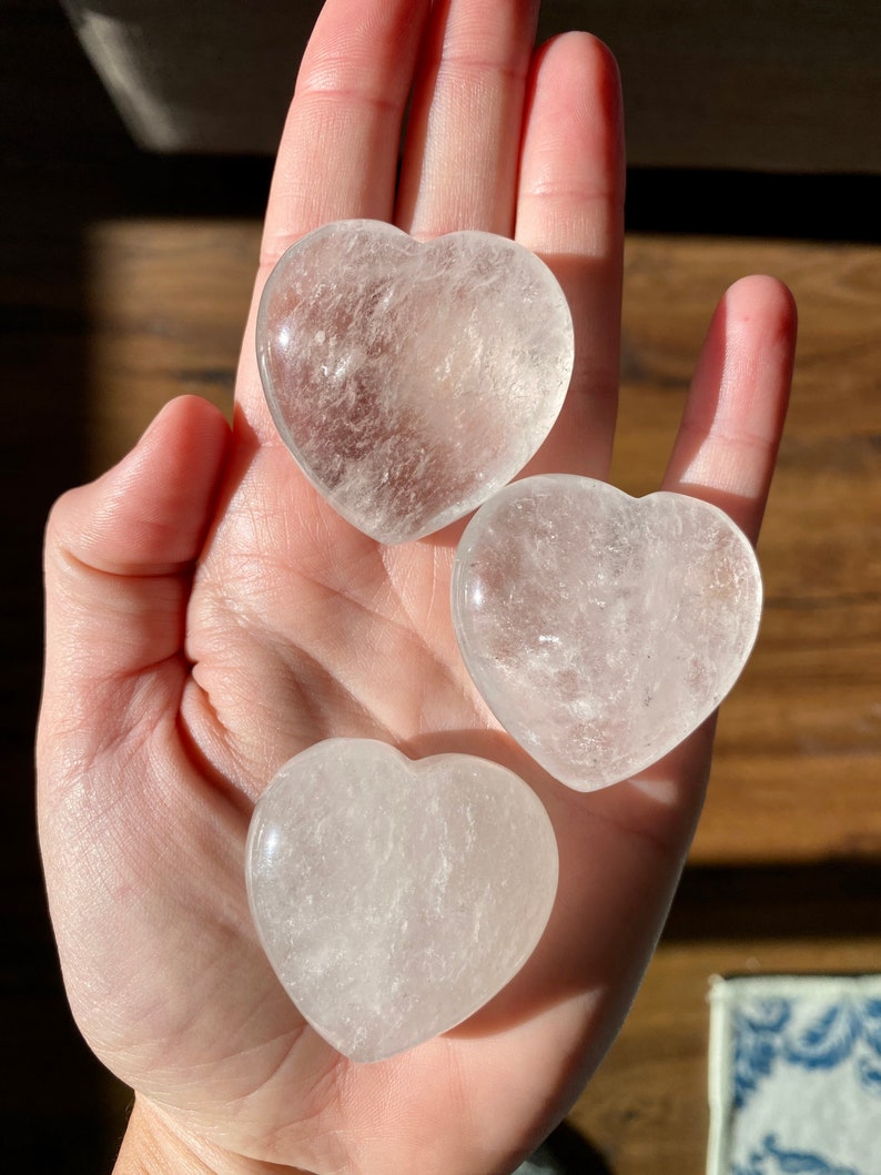 Clear Quartz Heart Crystal Gift Quartz Crystal Hearts - Etsy