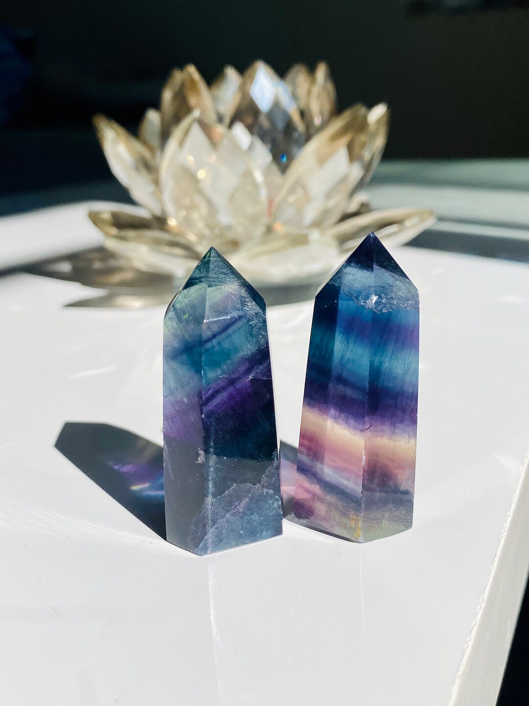 Small Rainbow Fluorite Point Rainbow Fluorite Crystal Point Healing ...
