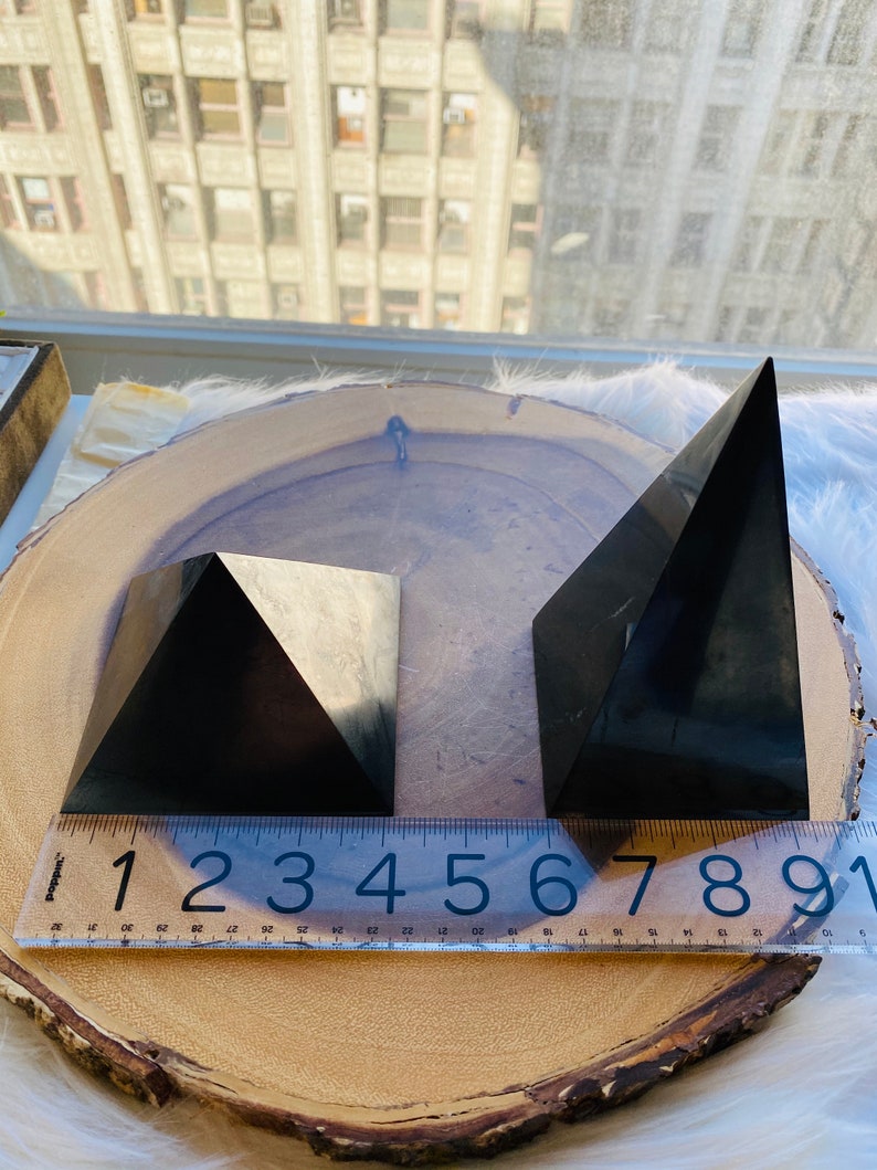 Tall Shungite Pyramid EMF Protection 5G Protector Home - Etsy