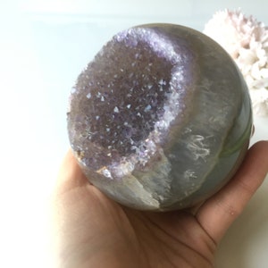 Amethyst Geode Sphere Crystal Sphere Geode Sphere Raw Amethyst Home ...