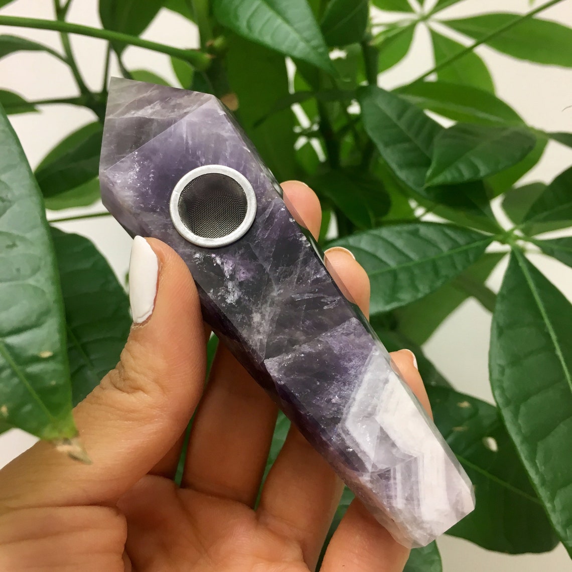 Amethyst Crystal Smoking Pipe | Gemstone Boho Pipe - Etsy