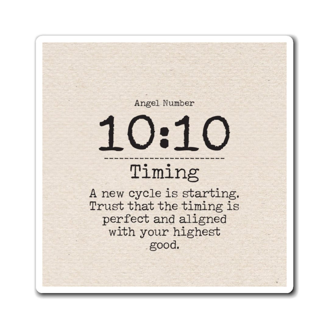 10:10 Angel Number Magnet Perfect Timing Inspirational Magnet Spiritual ...