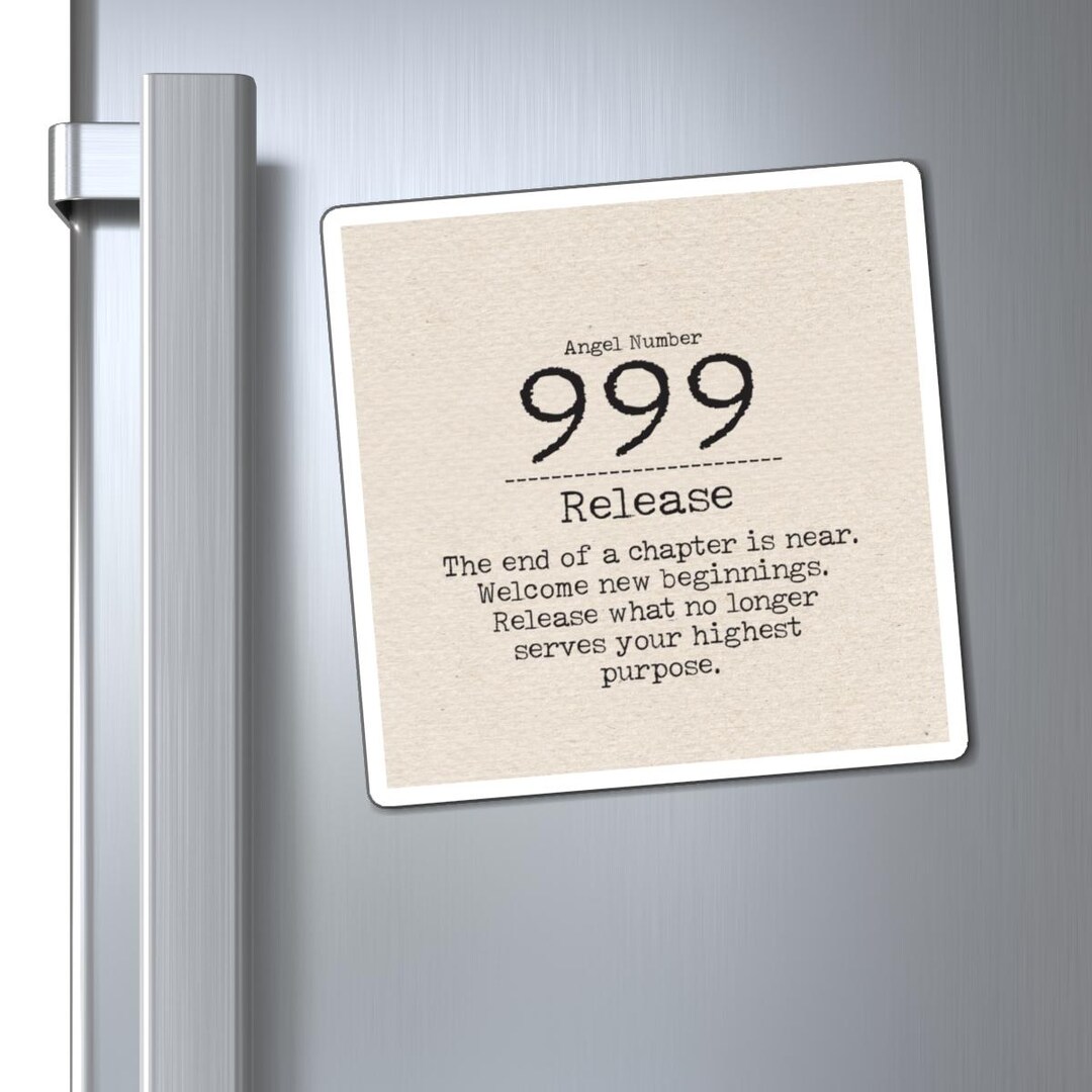 999 Angel Number Magnet Closure & Transformation Inspirational Magnet ...