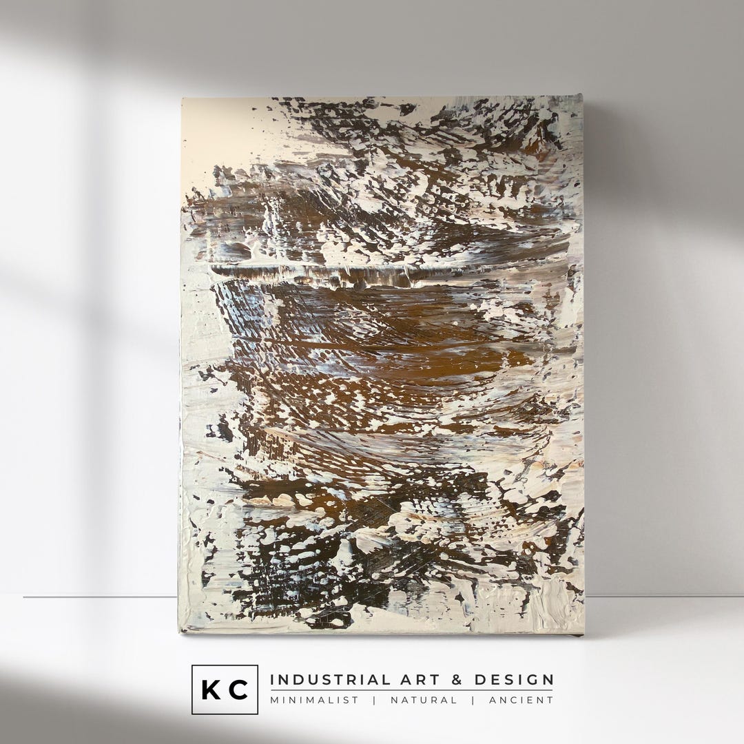 Brown Beige Rust Wabi-sabi Painting Textured Abstract Minimalist ...
