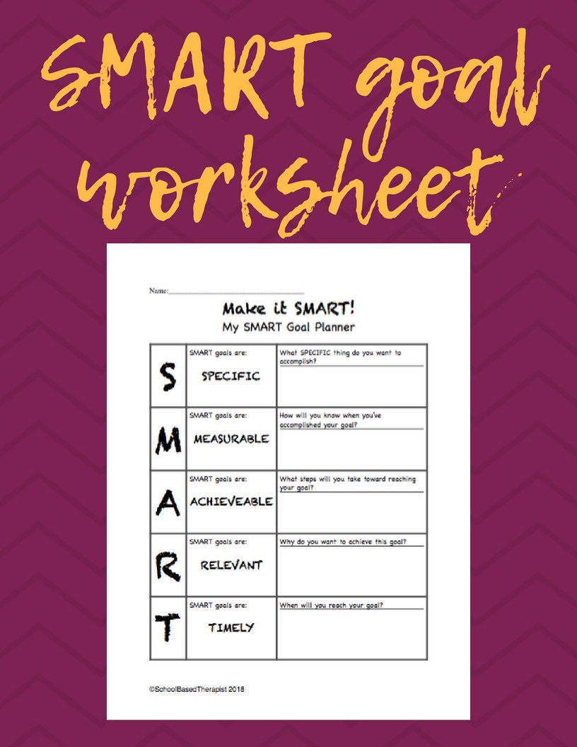 SMART Goal Worksheet - Etsy