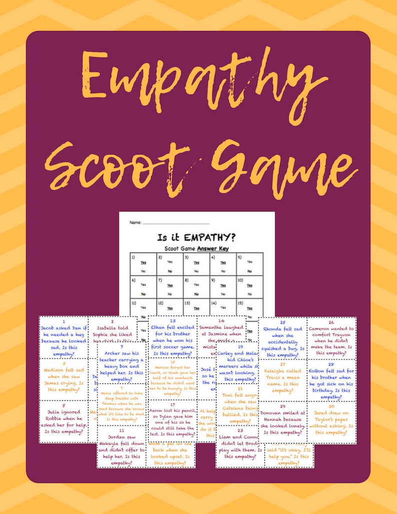 Is It Empathy? Scoot Game for Teachers, Classrooms, School Counselors ...