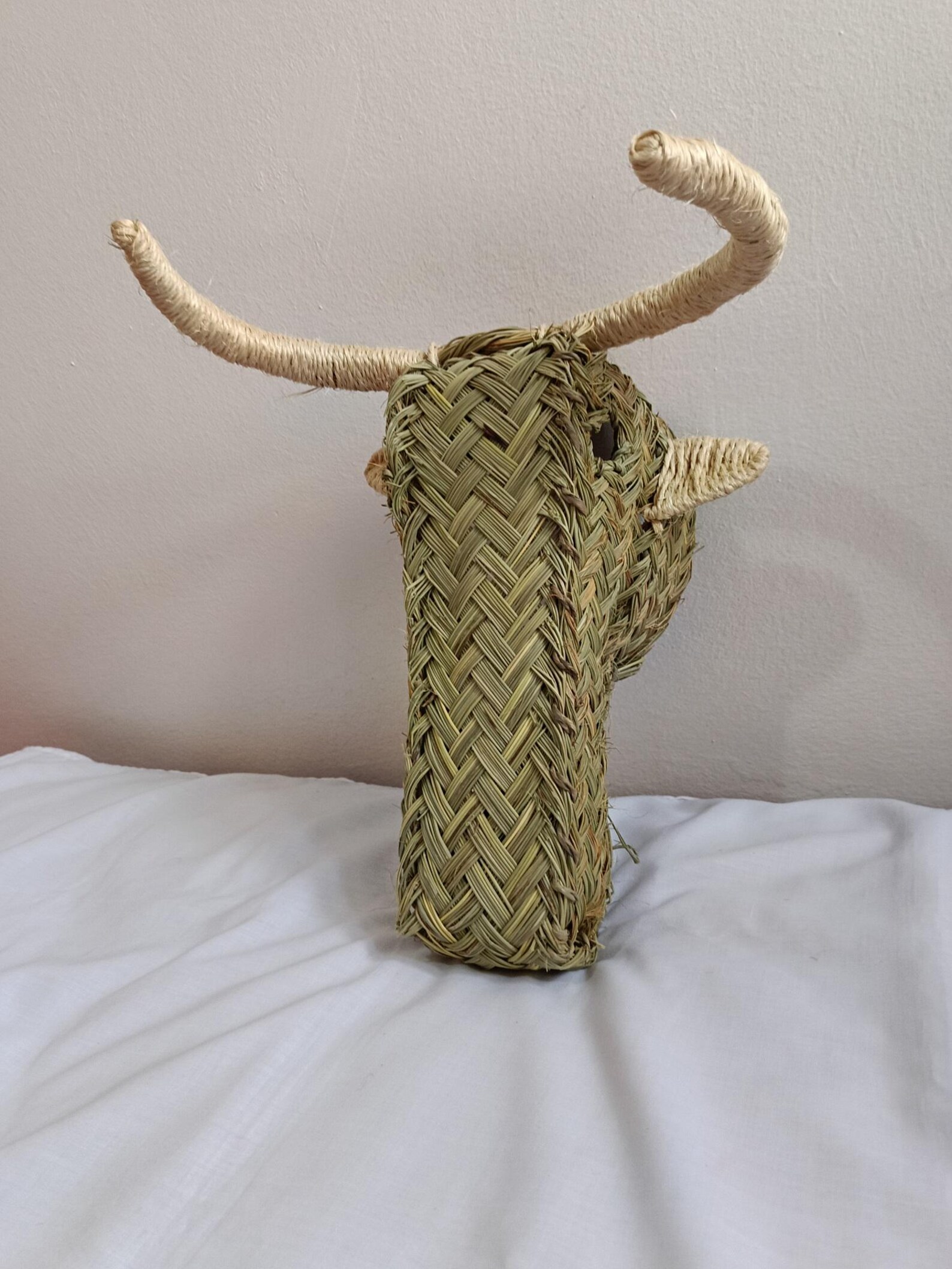 Moroccan Straw Bull Head, Animal Head Wall Decor, Faux Trophy,moroccan ...