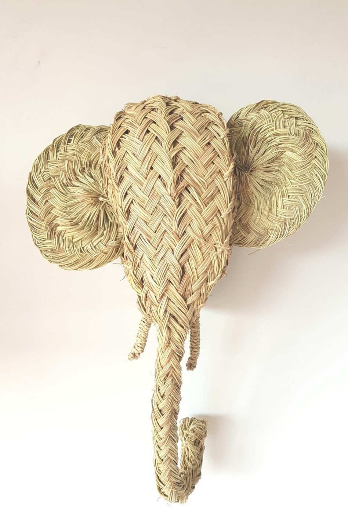 Wicker Elephant Head Moroccan Animal Head Natural Straw - Etsy