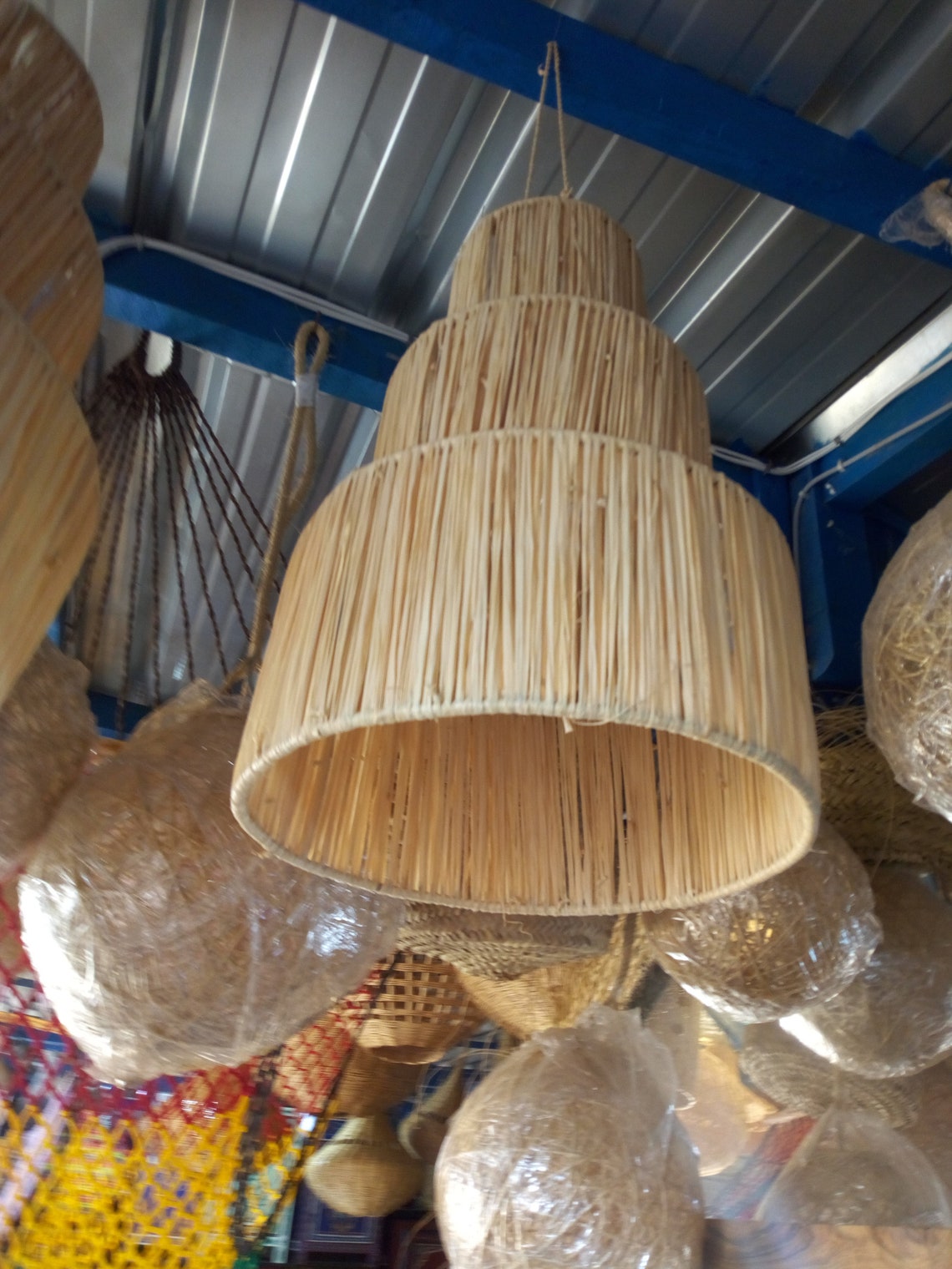 RAFFIA Light PENDANT Lamp Shades Moroccan Handmade 100% Natural ...
