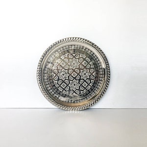 Handcrafted Moroccan Tray, Decorative Tray, Silver Tray, Moroccan Decor ...