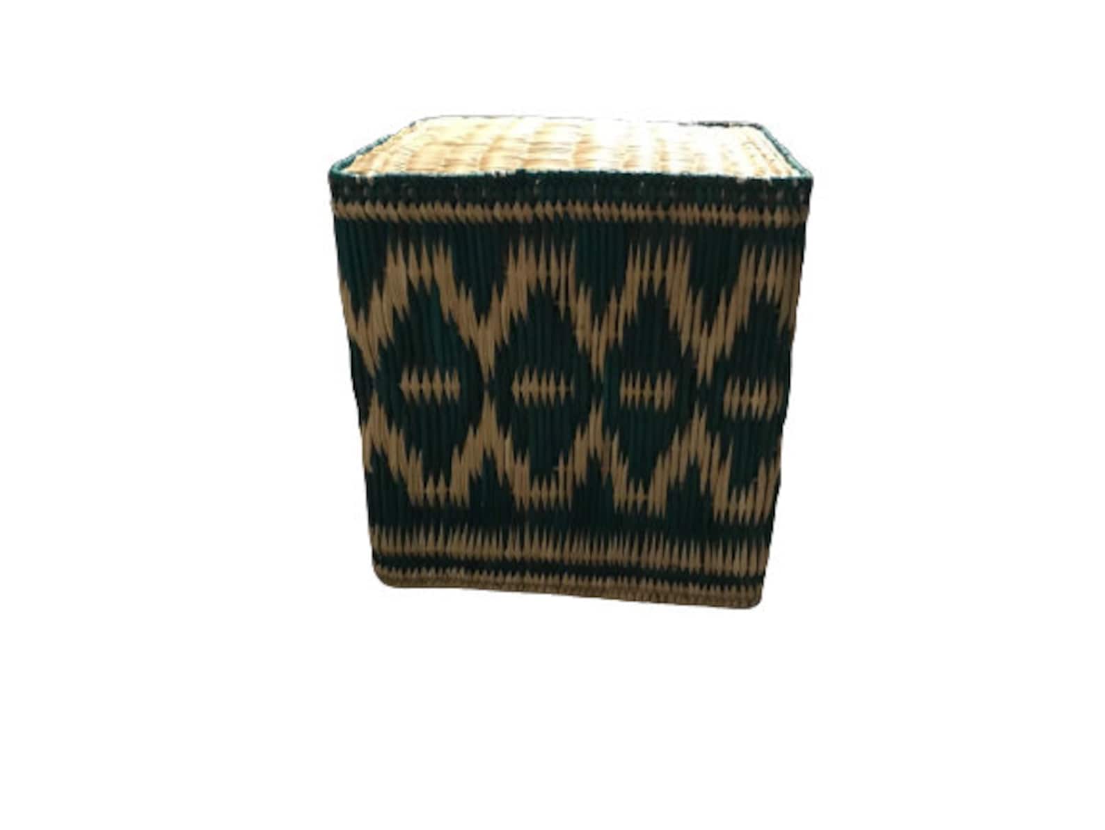Moroccan Square Pouf Wicker Straw Pouf From Morocco Wicker - Etsy