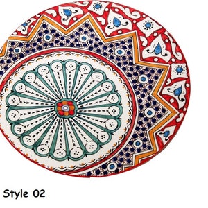 2 Set of Hand Painted Moroccan Ceramic Plate, Platter From Fes, S / M ...