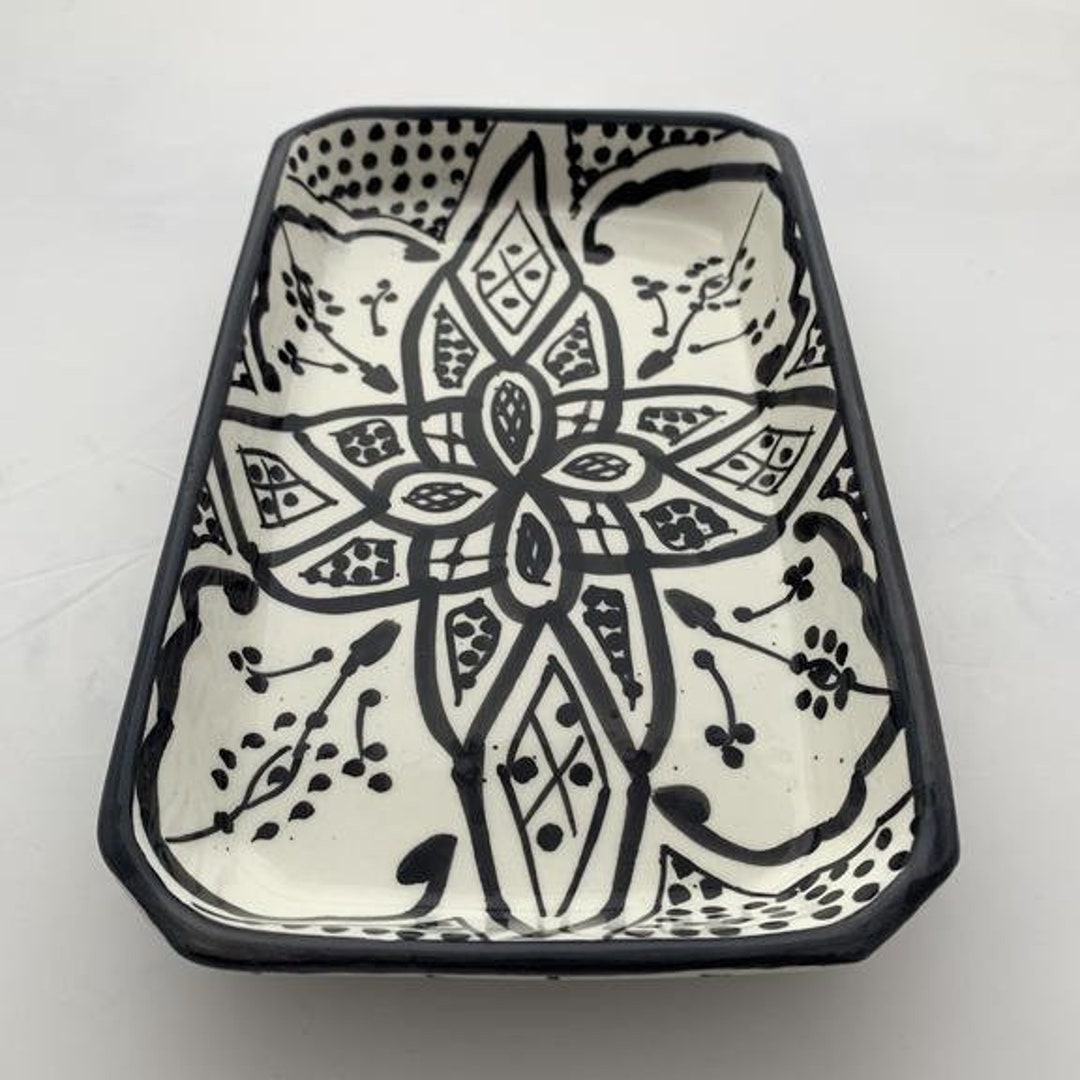 Moroccan Rectangular Ceramic Plates, Decorative Plates, Moroccan Dinner ...