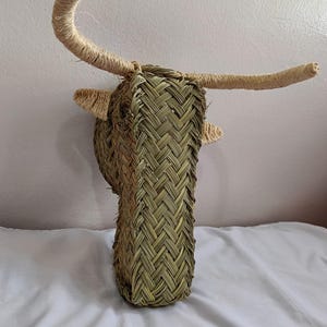 Moroccan Straw Bull Head, Animal Head Wall Decor, Faux Trophy,moroccan ...