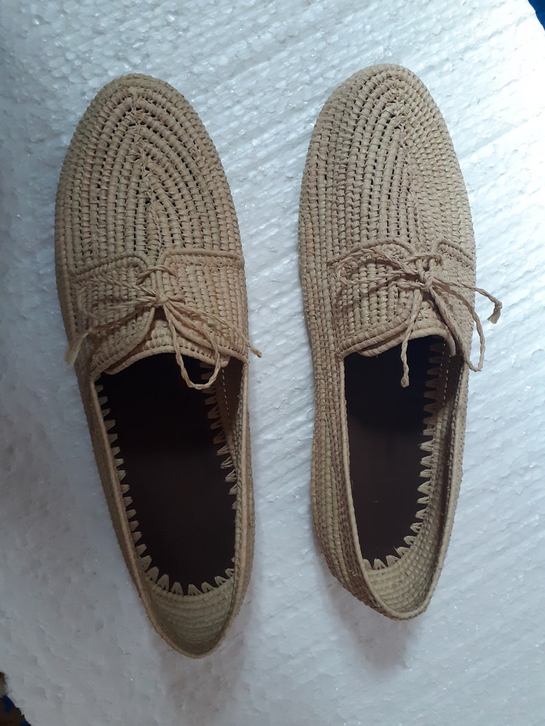 Moroccan Raffia Moccasins, Hand Woven Raffia Shoes, Summer Sandals ...