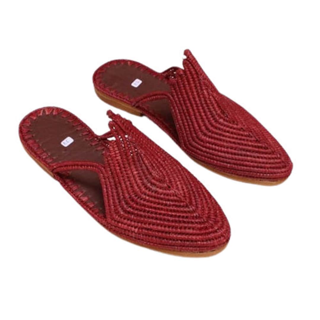 Moroccan Raphia Shoes, Raphia Slippers,birthday Gift, Traditional Rafia ...