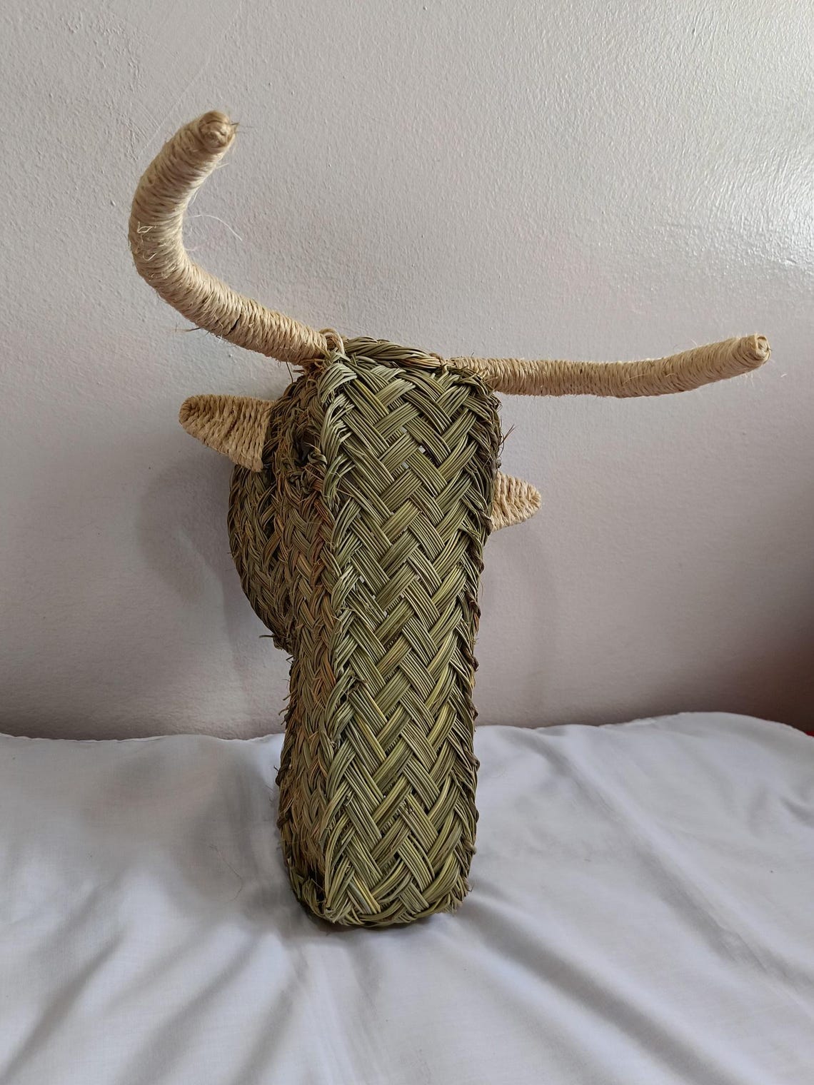Moroccan Straw Bull Head, Animal Head Wall Decor, Faux Trophy,moroccan ...