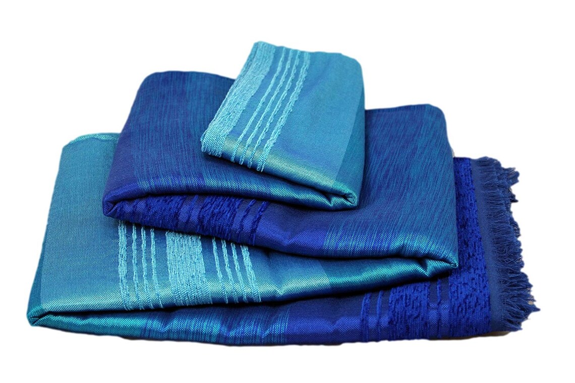Moroccan Blue Throw, Traditional Moroccan Hand Loomed Sabra (cactus ...
