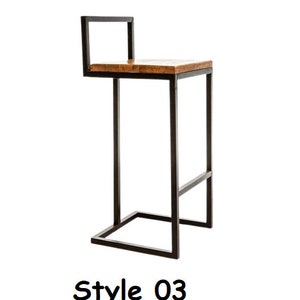 Industrial Style Wrought Iron Bar Stools, Handmade Iron Bar Chair, Bar ...