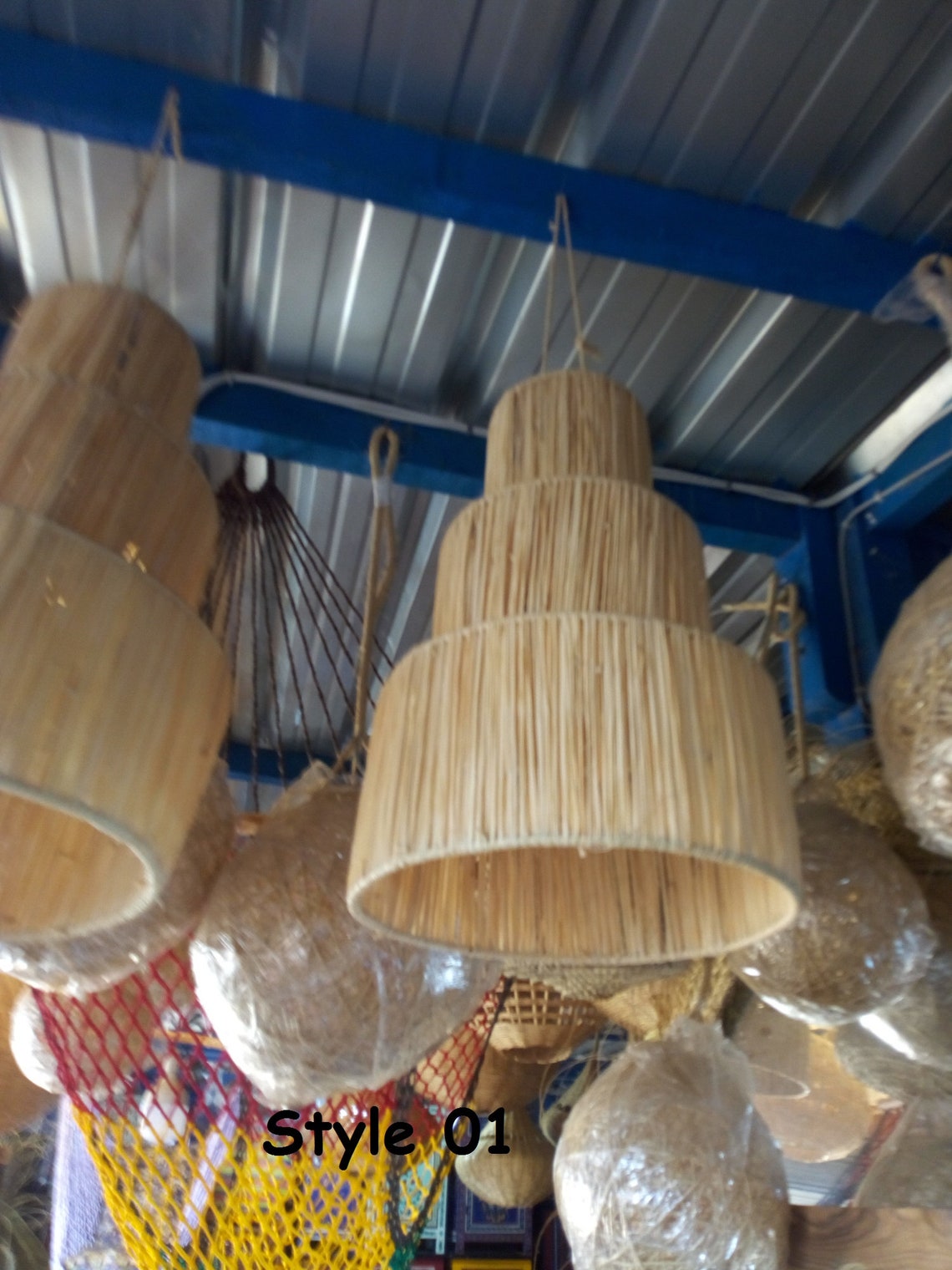 RAFFIA light PENDANT lamp shades moroccan handmade 100% | Etsy