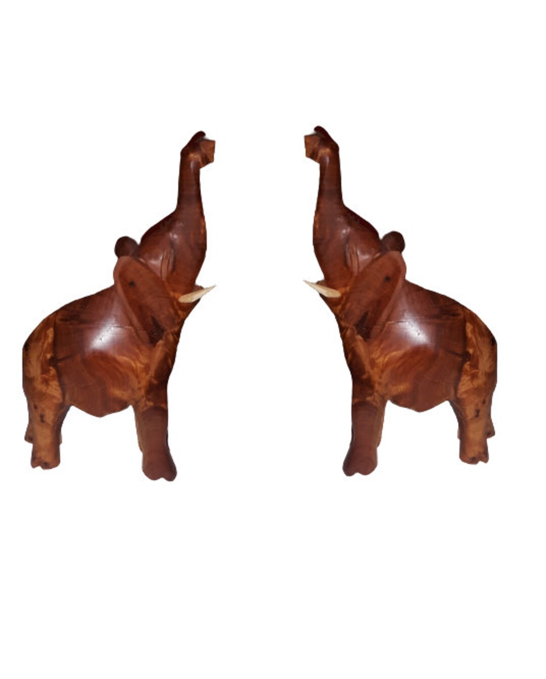 Set of 2 Moroccan Thuya Wood Elephant, Handmade Moroccan Elephant, Wood ...