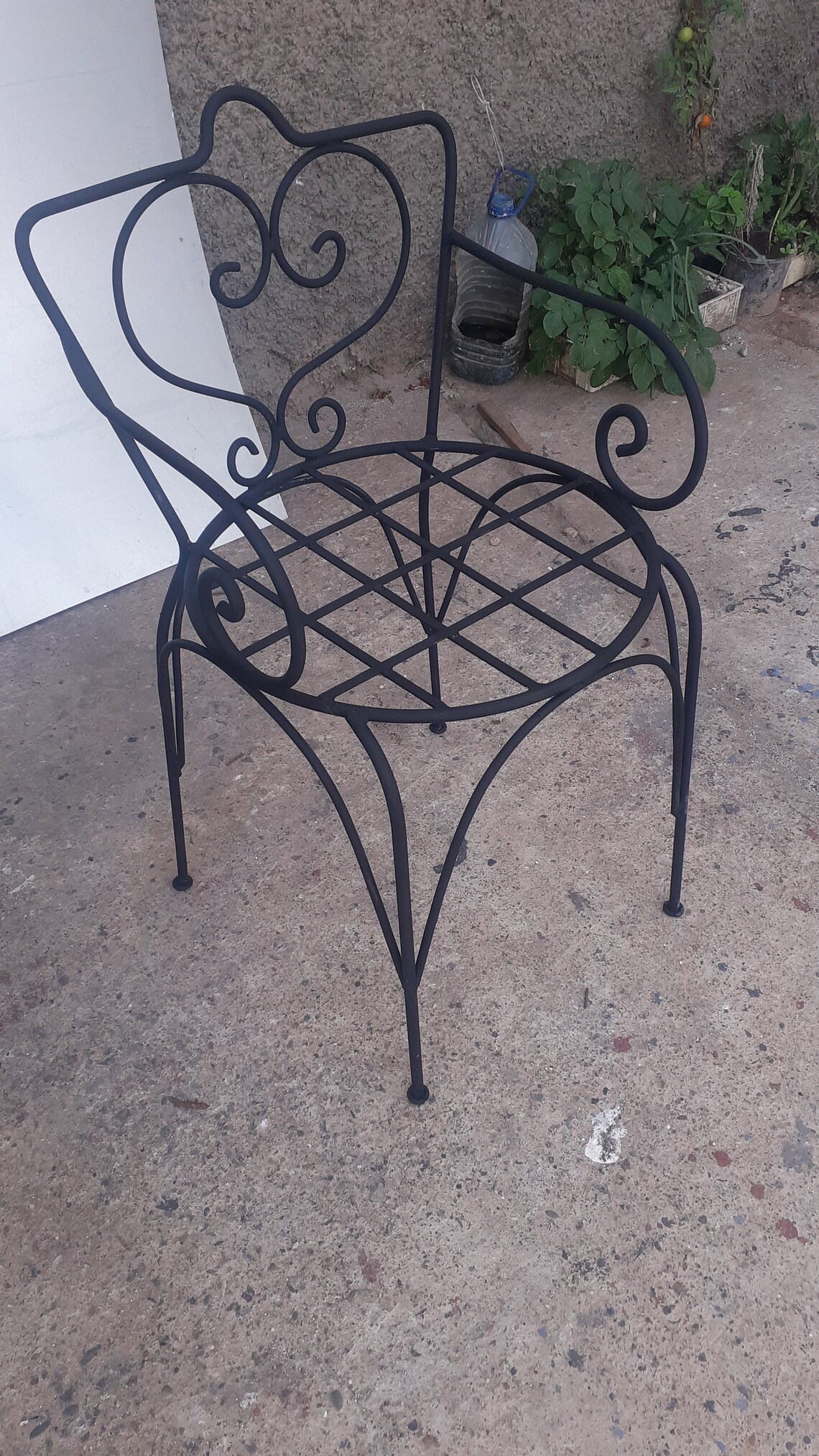Set of 2 Moroccan Handmade Iron Chair, Hand Painted Outdoor Chair ...