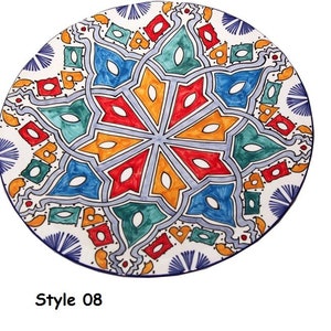 2 Set of Hand Painted Moroccan Ceramic Plate, Platter From Fes, S / M ...