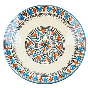 3 Set of Hand Painted Moroccan Ceramic Plate, Platter From Fes, S / M ...