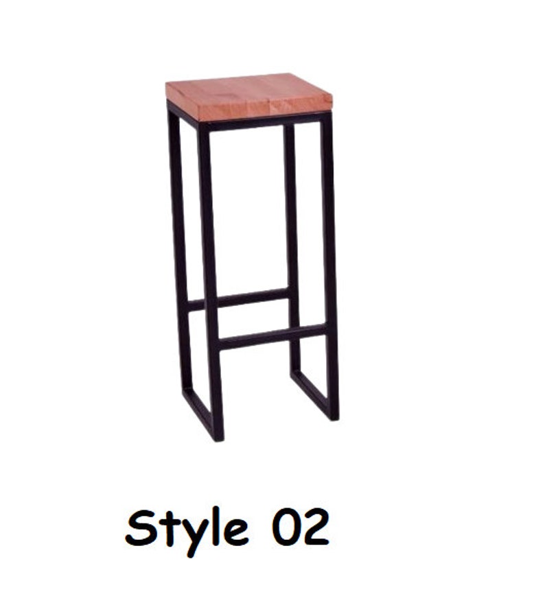 Industrial Style Wrought Iron Bar Stools, Handmade Iron Bar Chair, Bar ...