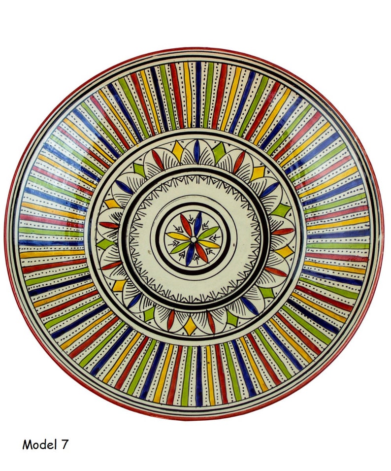 3 Set of Hand Painted Moroccan Ceramic Plate Platter From | Etsy