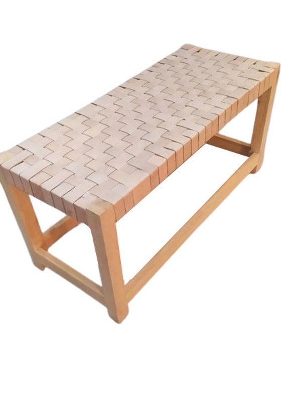 Moroccan Braided Leather Bench Leather Strap Bench Boho - Etsy