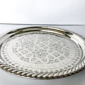Handcrafted Moroccan Tray, Decorative Tray, Silver Tray, Moroccan Decor ...