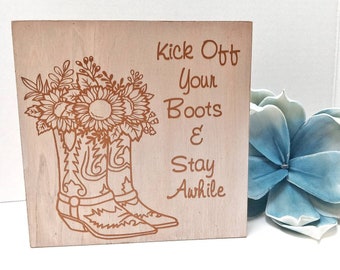 Kick Your Boots off Sign - Etsy