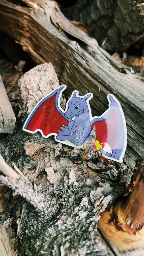 Shiny Charizard Peeker Sticker | Etsy