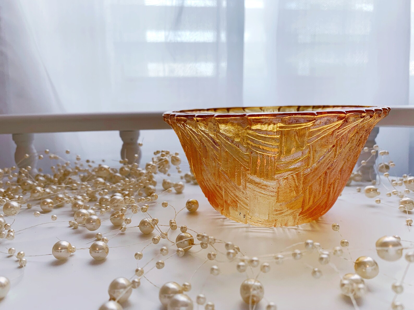 Vintage Basket Weave Carnival Glass Bowl Basket Weave Glass - Etsy