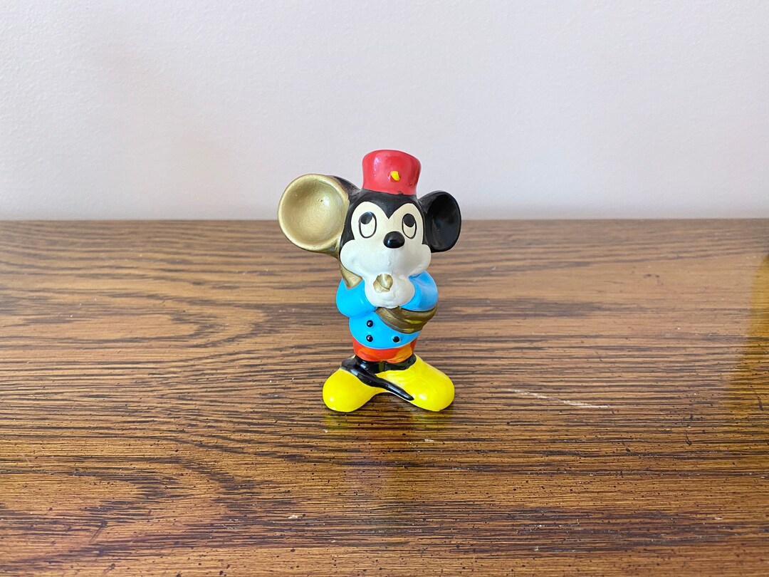 Vintage Disney Mickey Mouse Blowing Trumpet Figurine Disney - Etsy