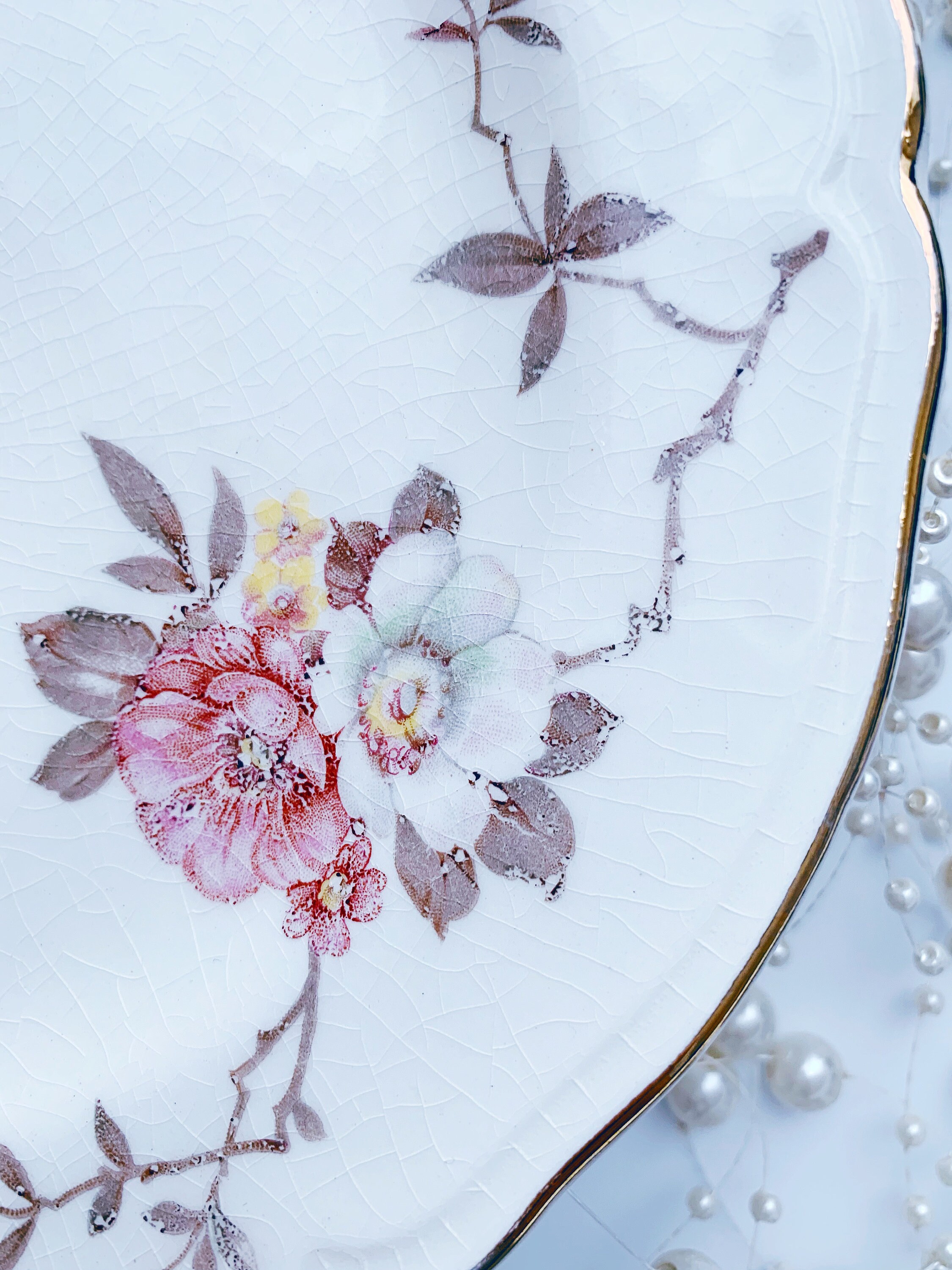 Vintage Flower Print Fine China Plates Vintage Fine China | Etsy