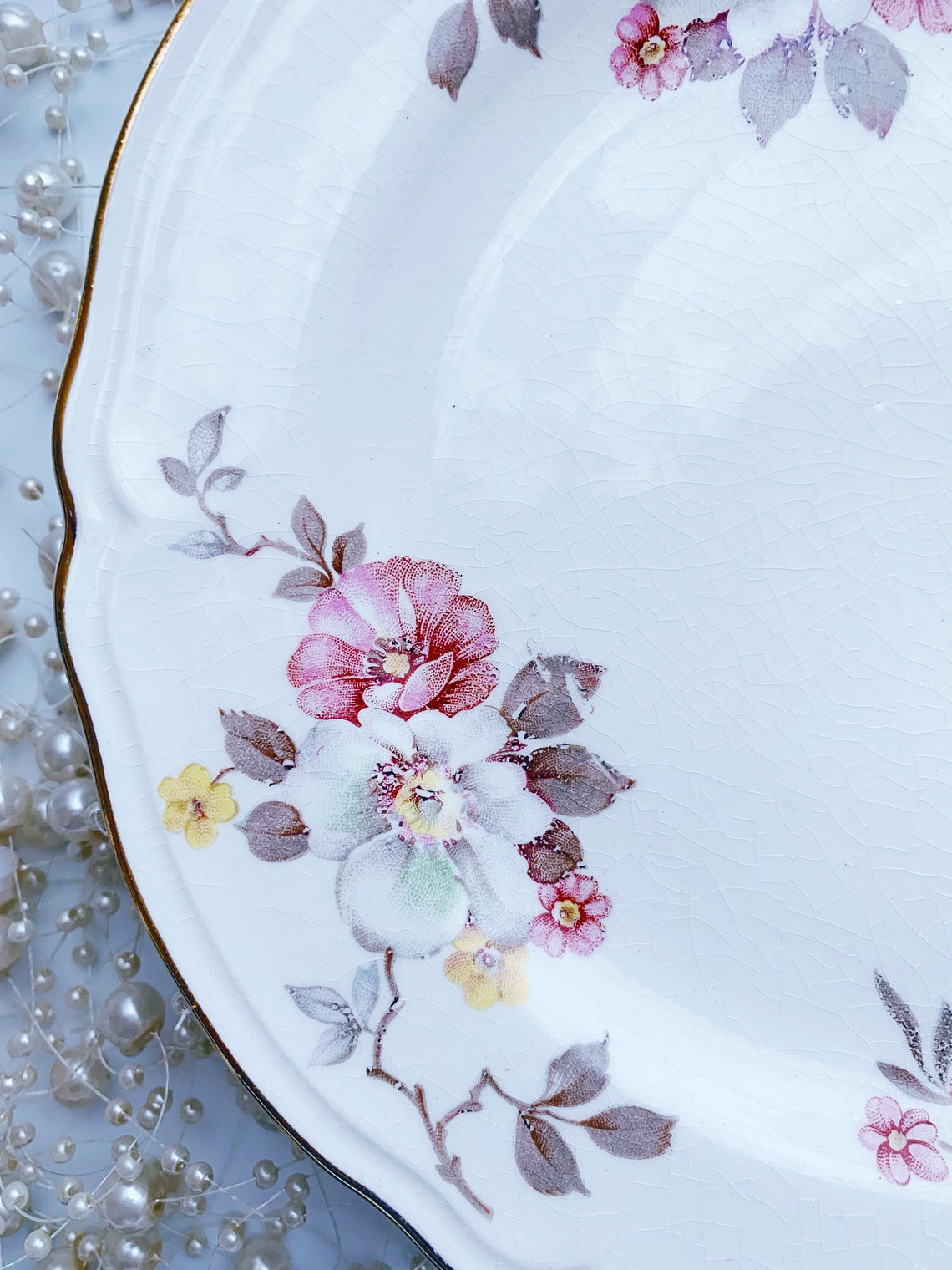 Vintage Flower Print Fine China Plates Vintage Fine China - Etsy