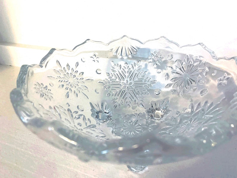 Vintage Snowflake Candy Dish Footed Snowflake Design Bowl - Etsy
