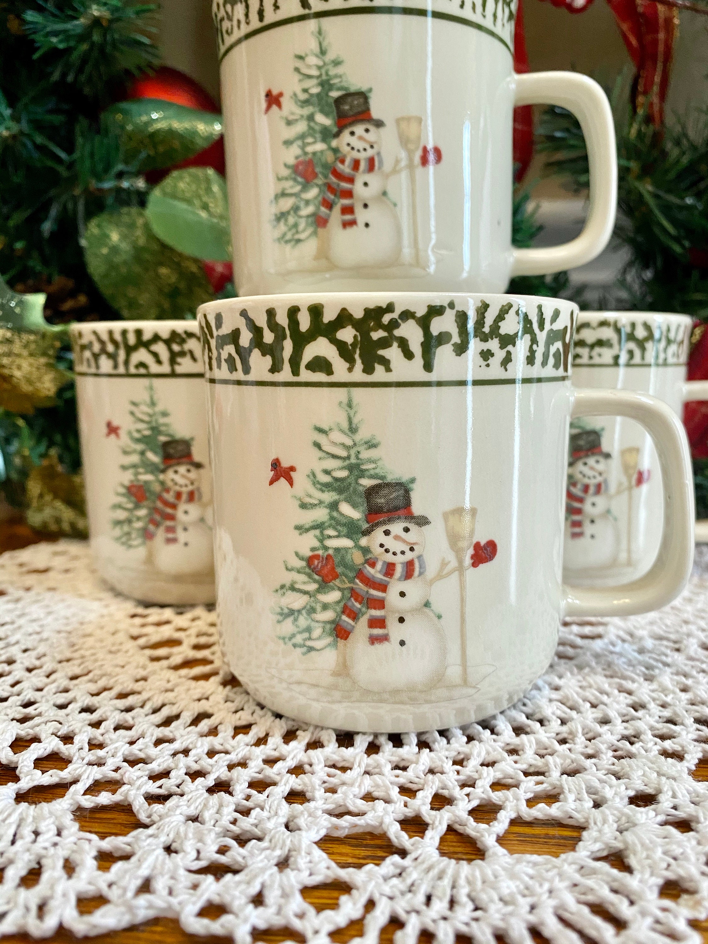 Vintage We Can Build a Snowman Christmas Mugs We Can Build a | Etsy