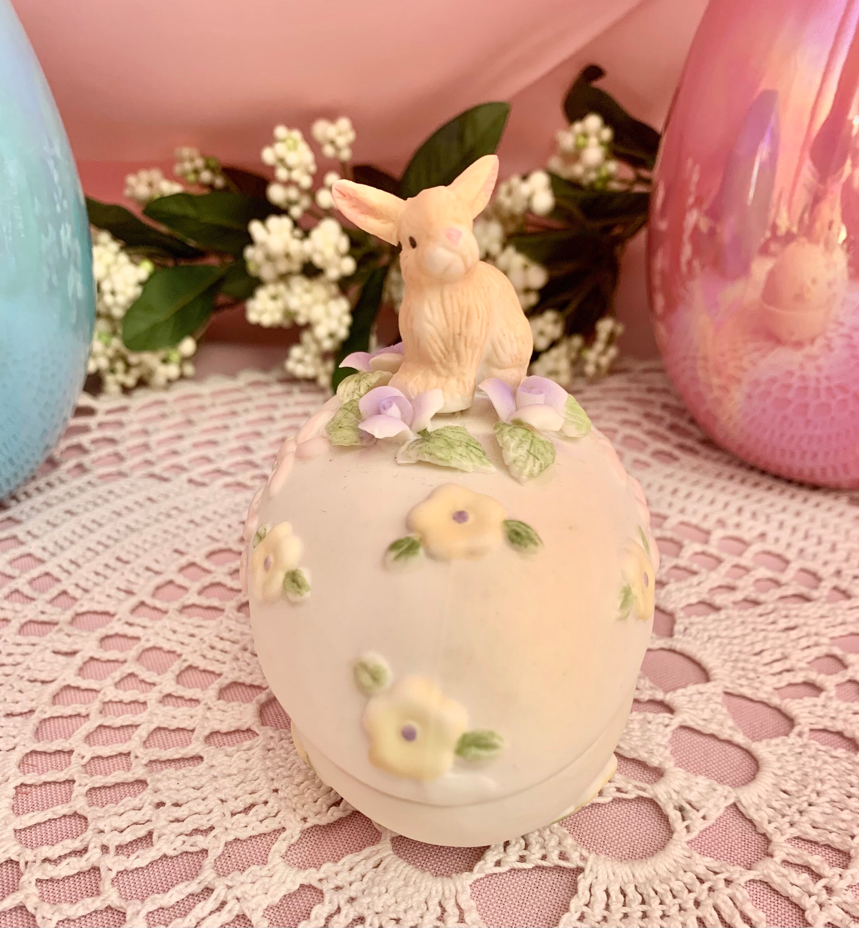 Easter Candy Dish Bunny on Eater Egg Trinket Dish - Etsy